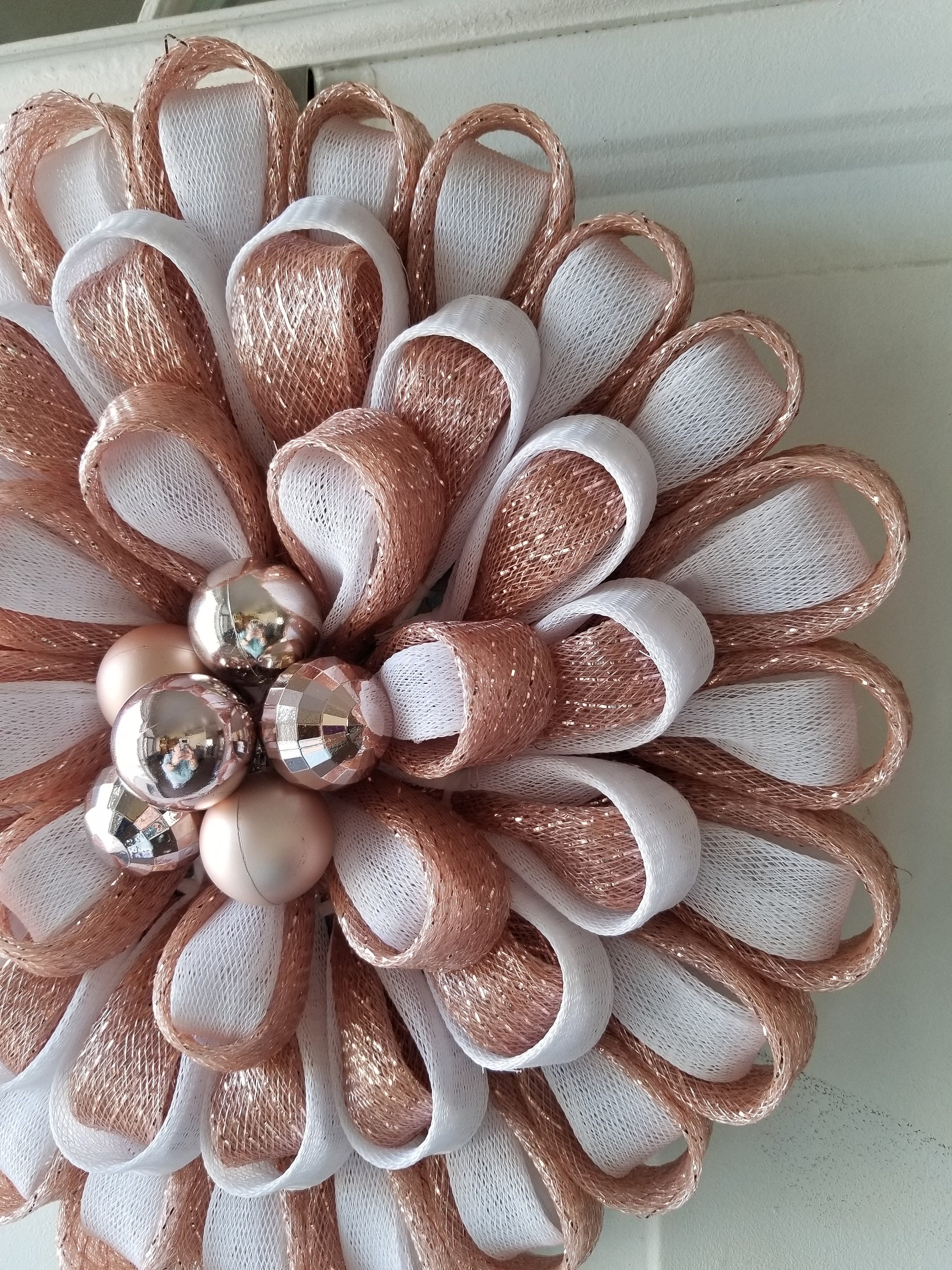 Everyday Daisy Flower Wreath, Rose Gold and White Wreath, Daisy Chain ...