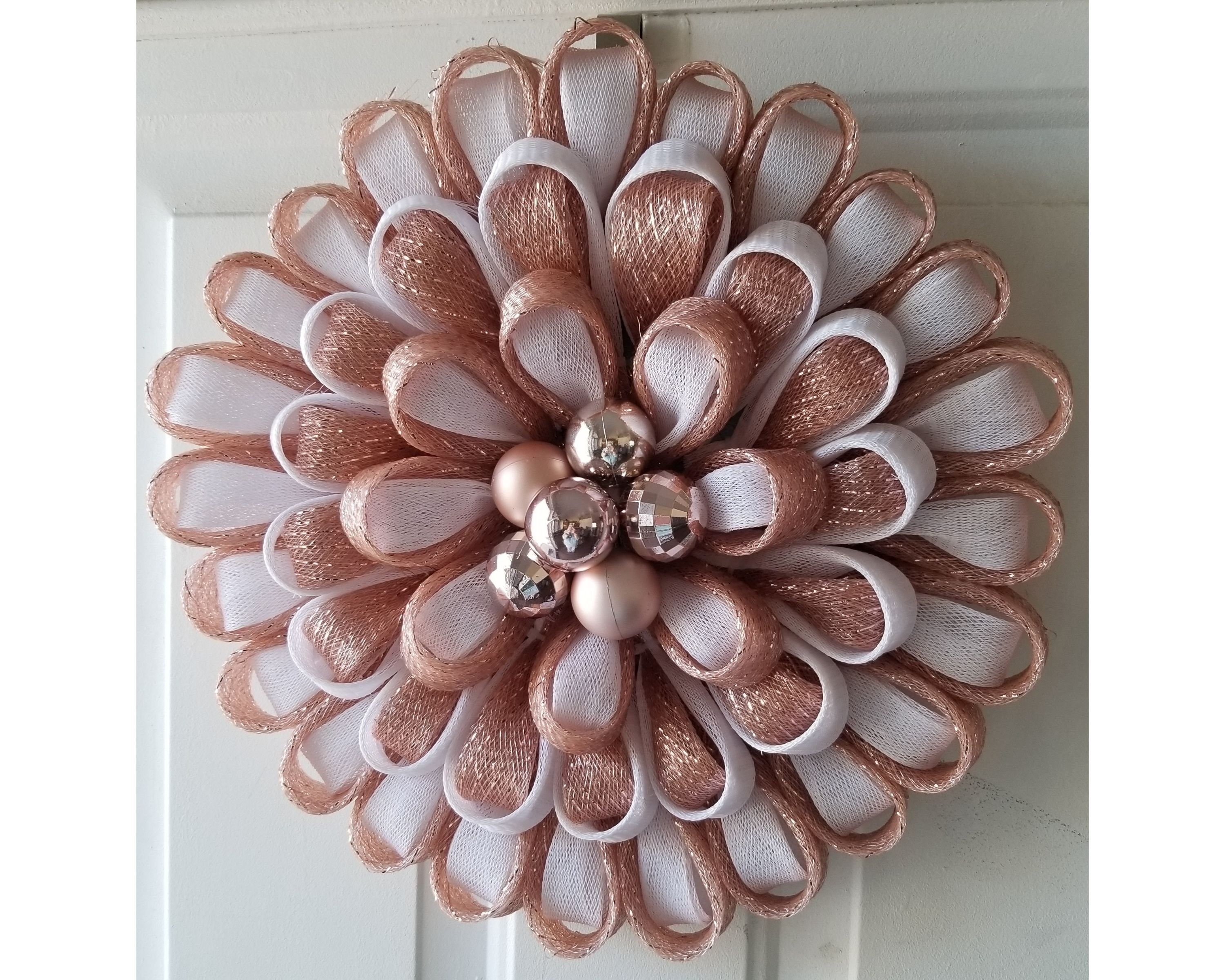 Everyday Daisy Flower Wreath, Rose Gold and White Wreath, Daisy Chain ...