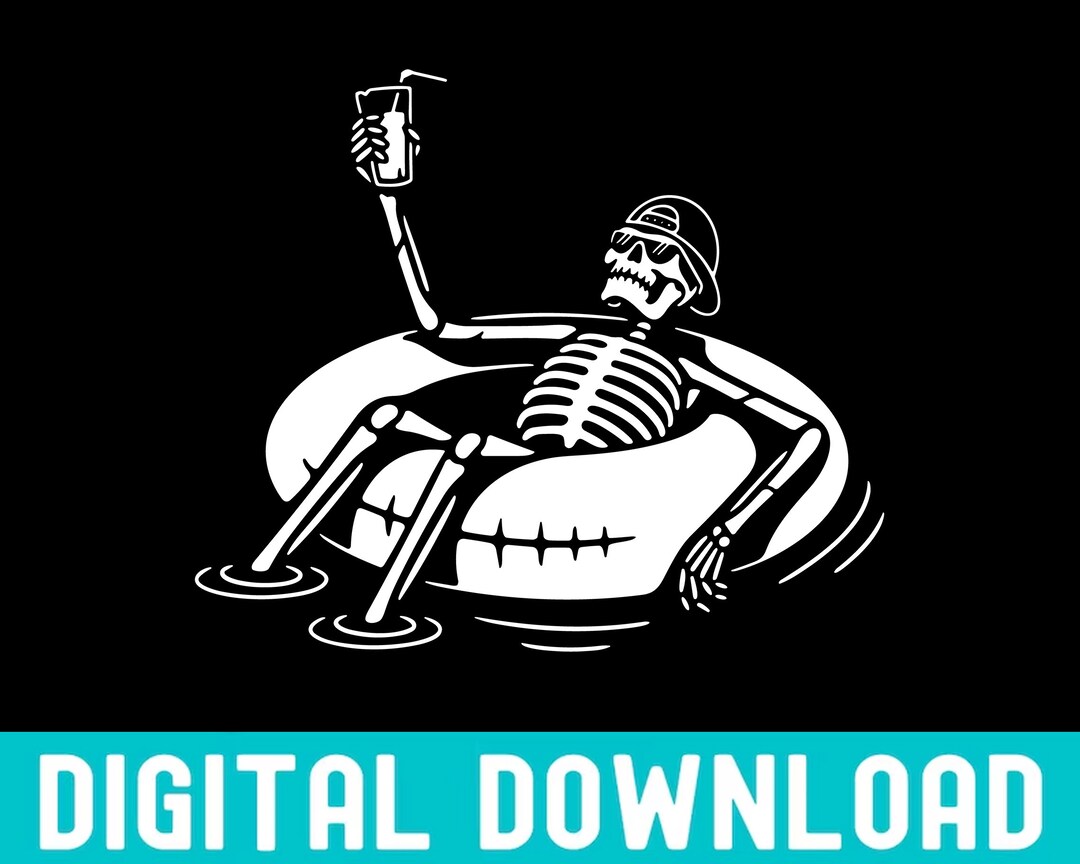 Floating Skeleton Svg Sunglass Skull Svg holiday Skeleton Cocktail ...