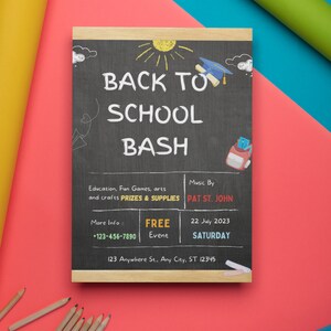 Editable Back to School Bash Flyer Canva Template - Etsy