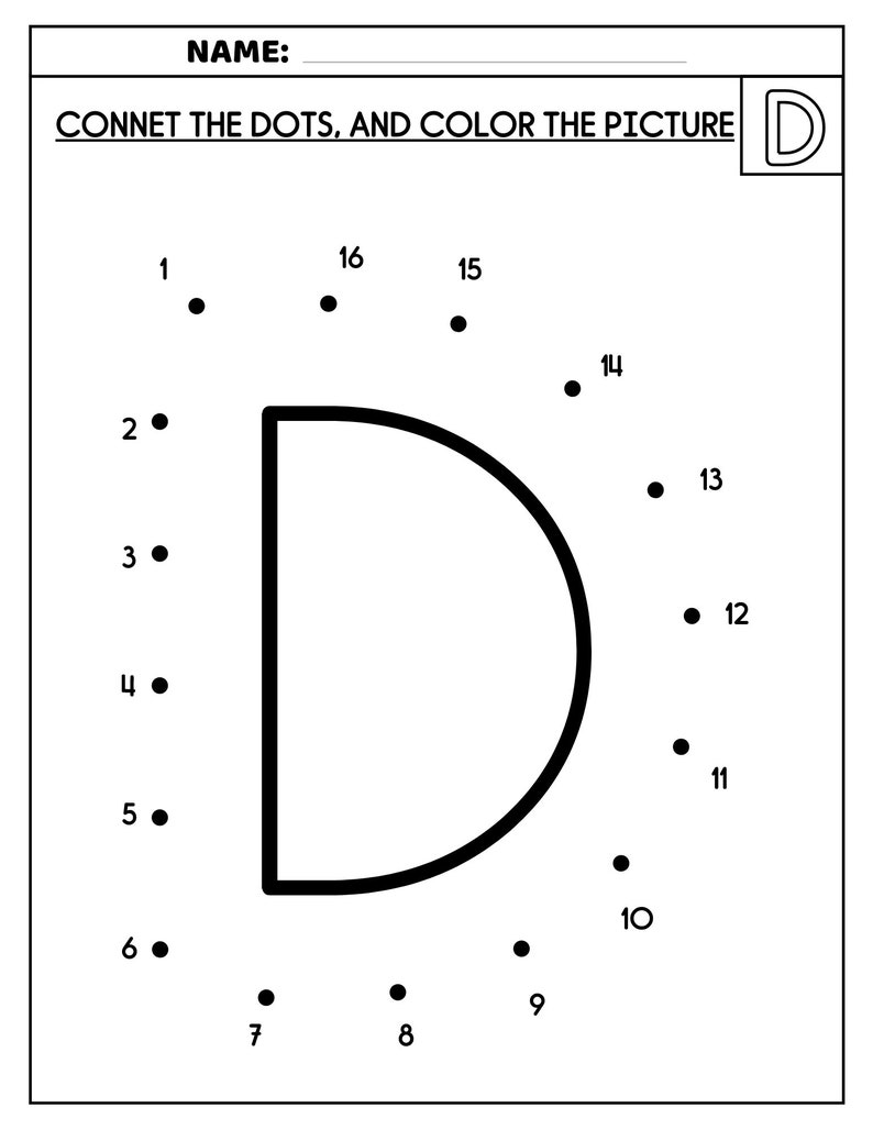 Dot-to-dot Alphabet Uppercase Printable Worksheets Activity - Etsy