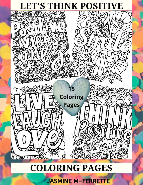 15 Motivational Coloring Pages Positive Quotes Coloring - Etsy