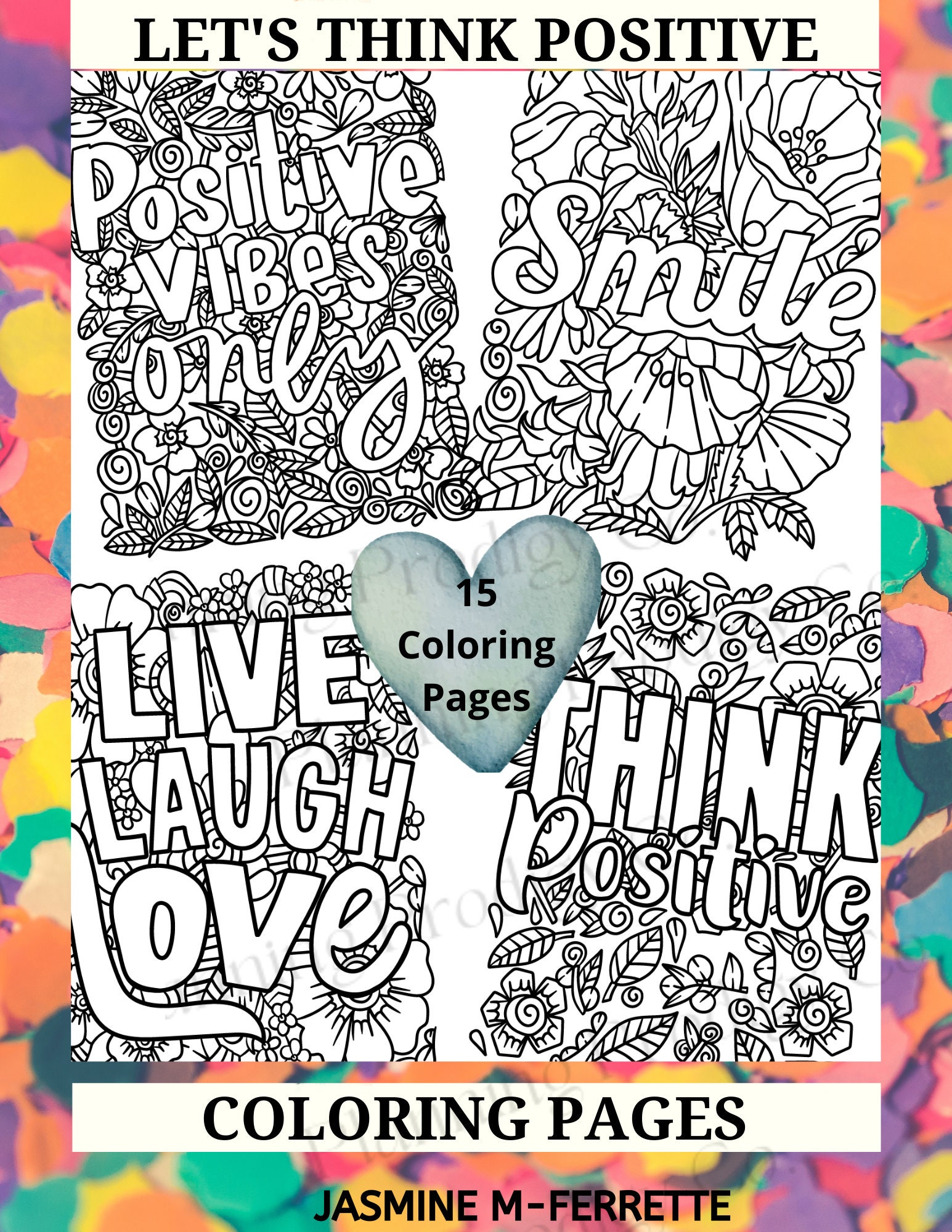 15 Motivational Coloring Pages Positive Quotes Coloring - Etsy