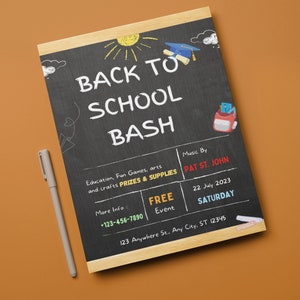 Editable Back to School Bash Flyer Canva Template - Etsy