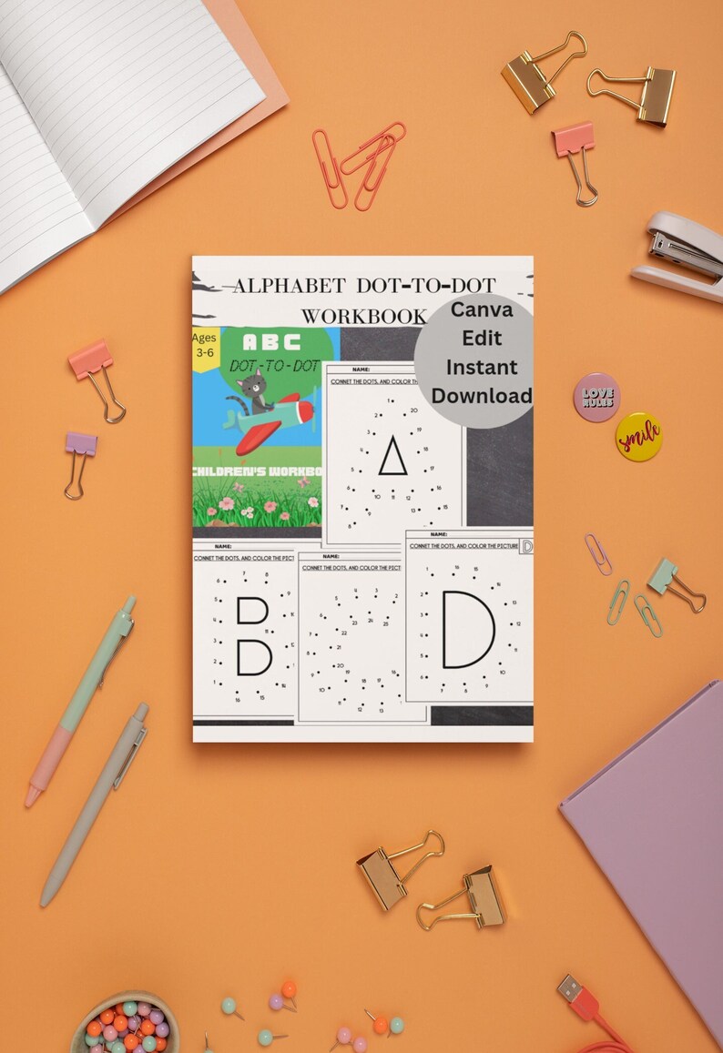 Dot-to-dot Alphabet Uppercase Printable Worksheets Activity - Etsy