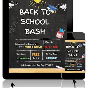 Editable Back to School Bash Flyer Canva Template - Etsy