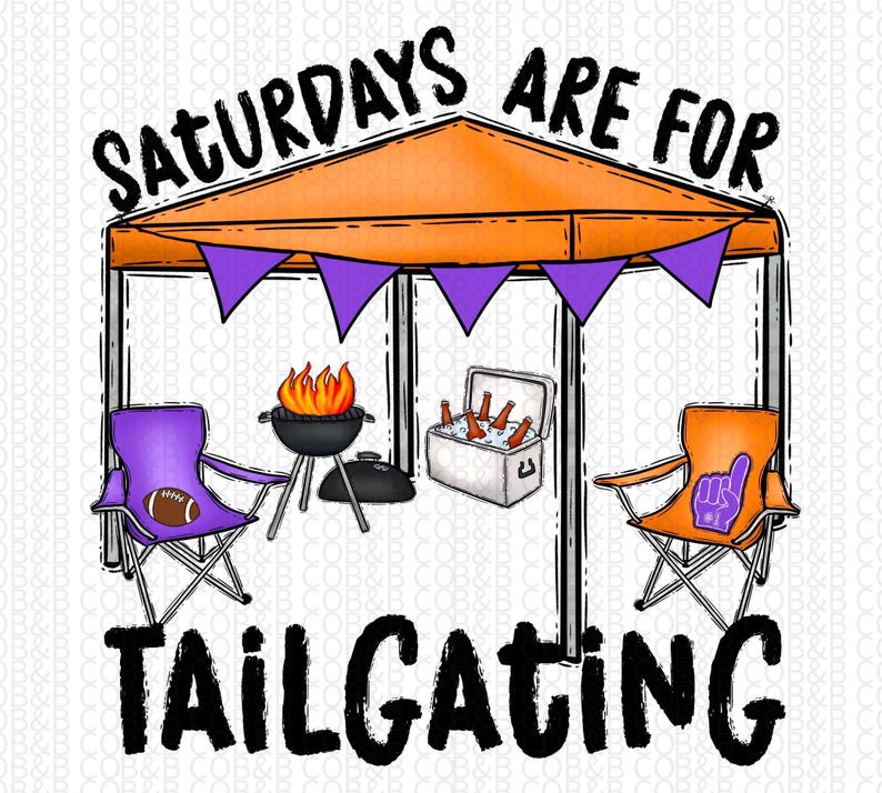 Saturdays Are For Tailgating Orange And Purple Png Sub Design Etsy