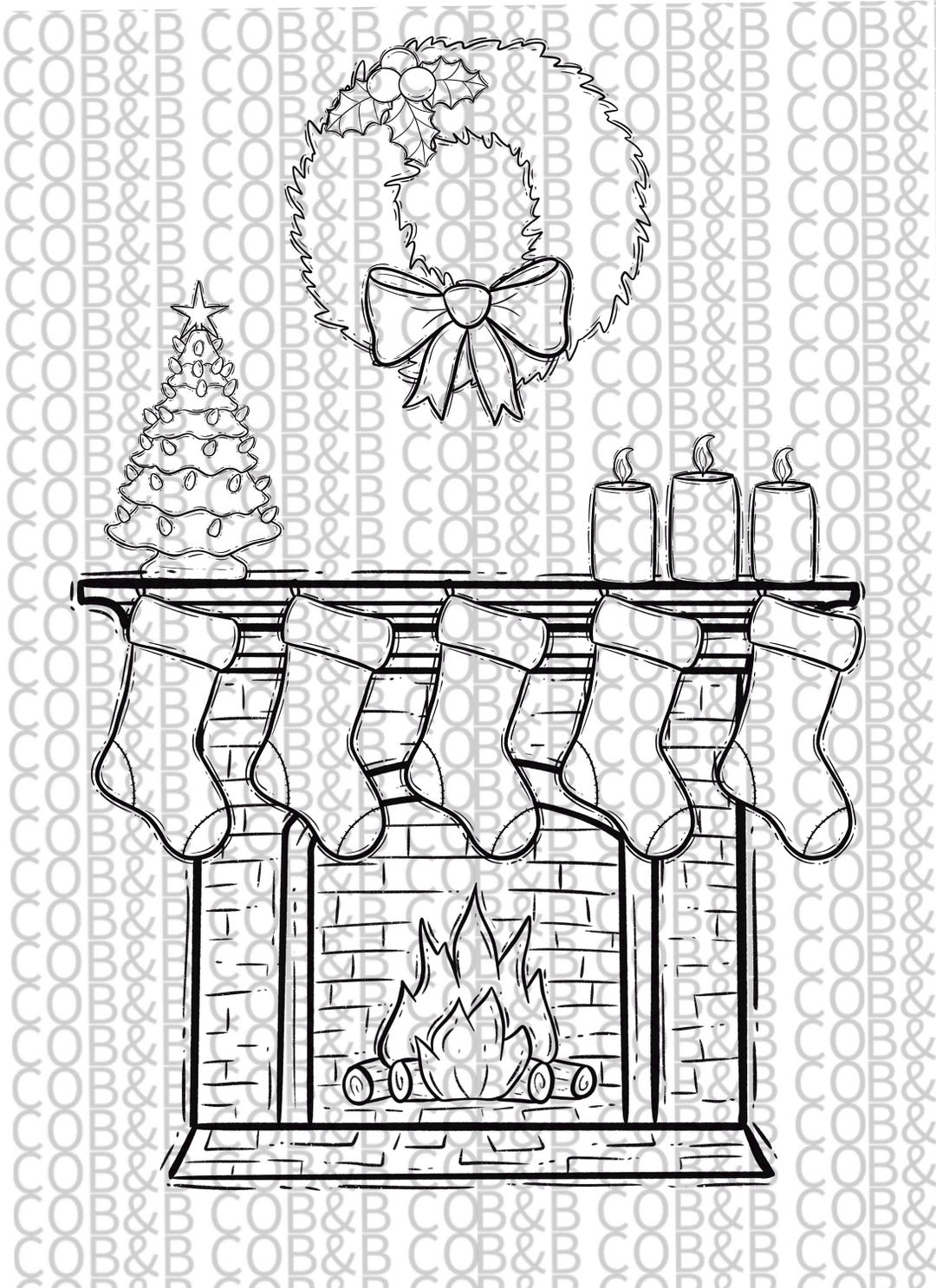 Christmas Stockings Coloring Page Printable or Download - Etsy