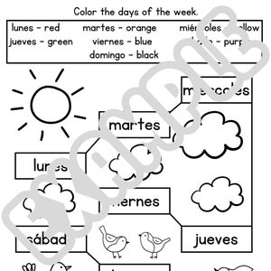 21 Spanish Worksheets - Etsy