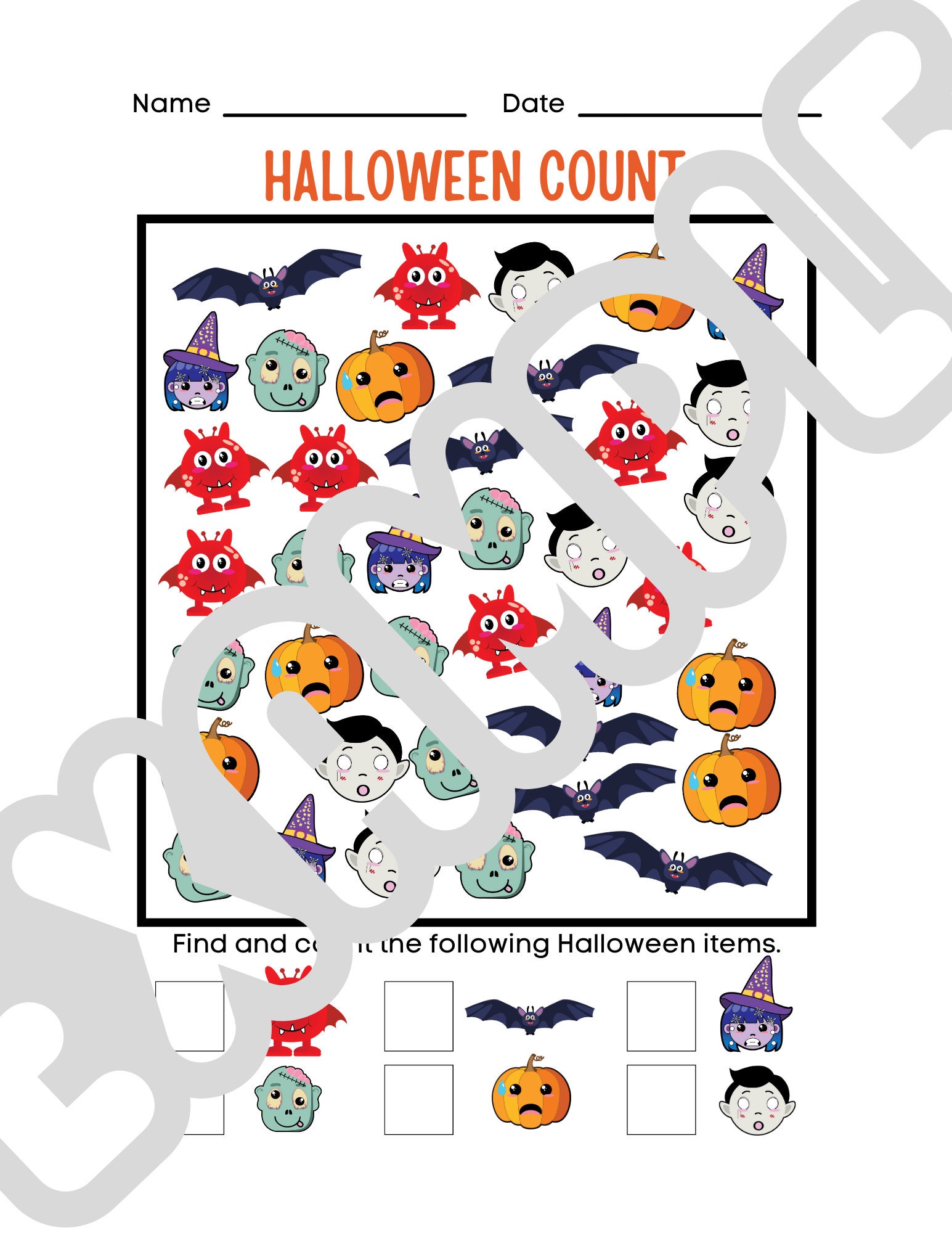 27 Halloween Worksheets for Kids - Etsy