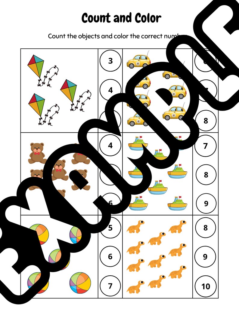 17 Pre-k Math Worksheets - Etsy