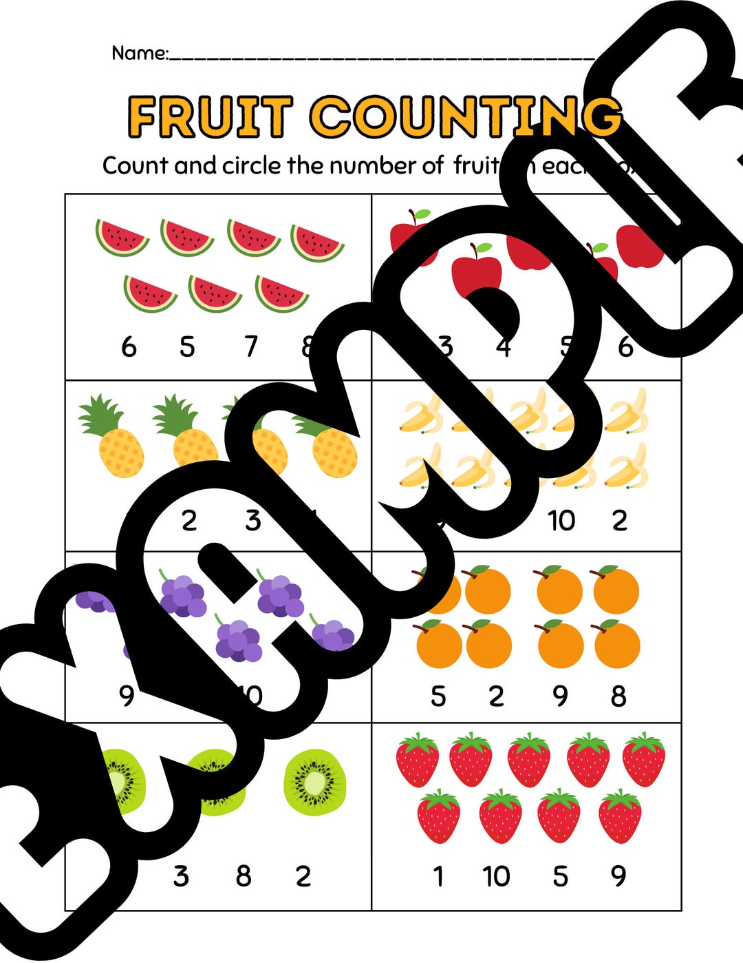 17 Pre-k Math Worksheets - Etsy