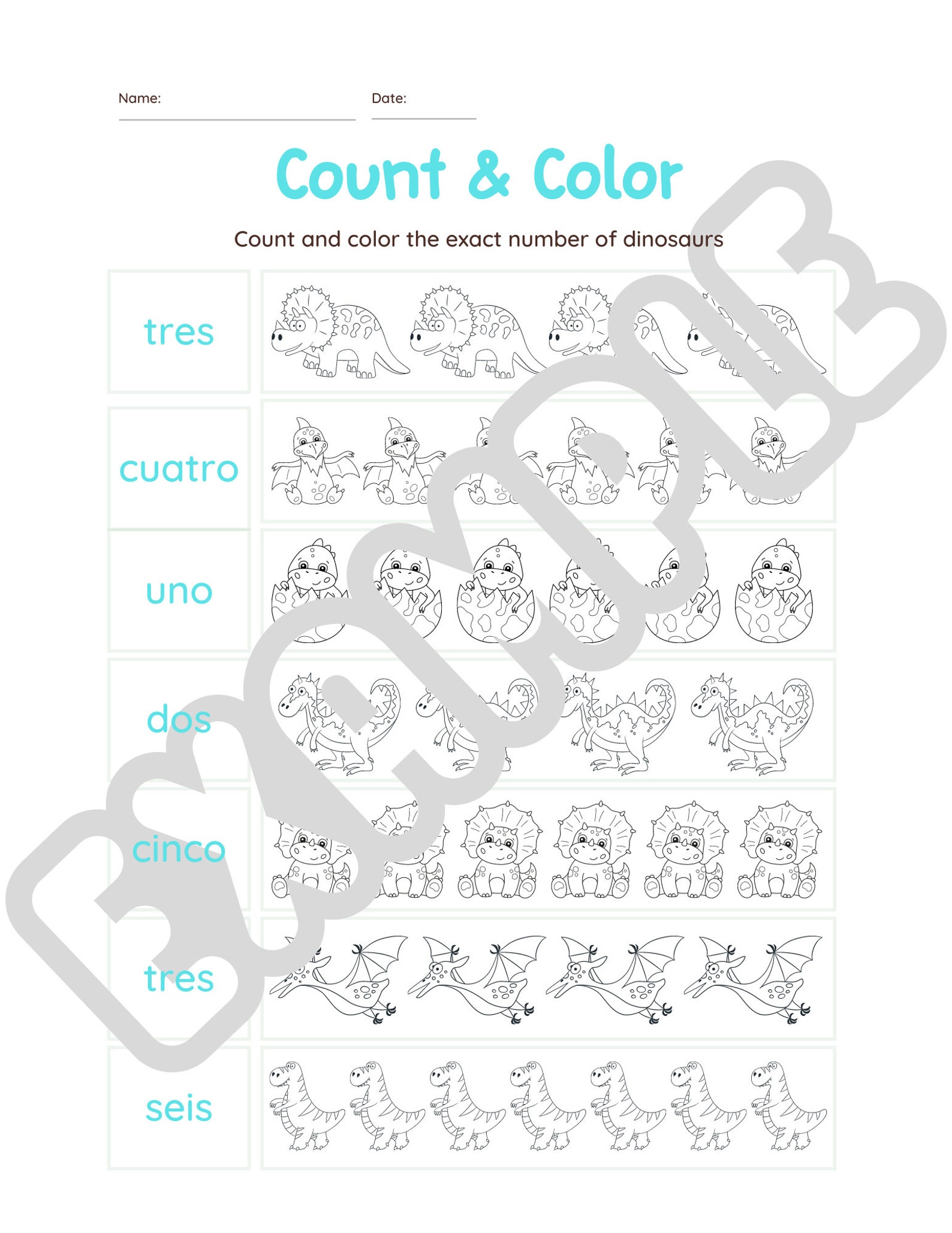 21 Spanish Worksheets - Etsy