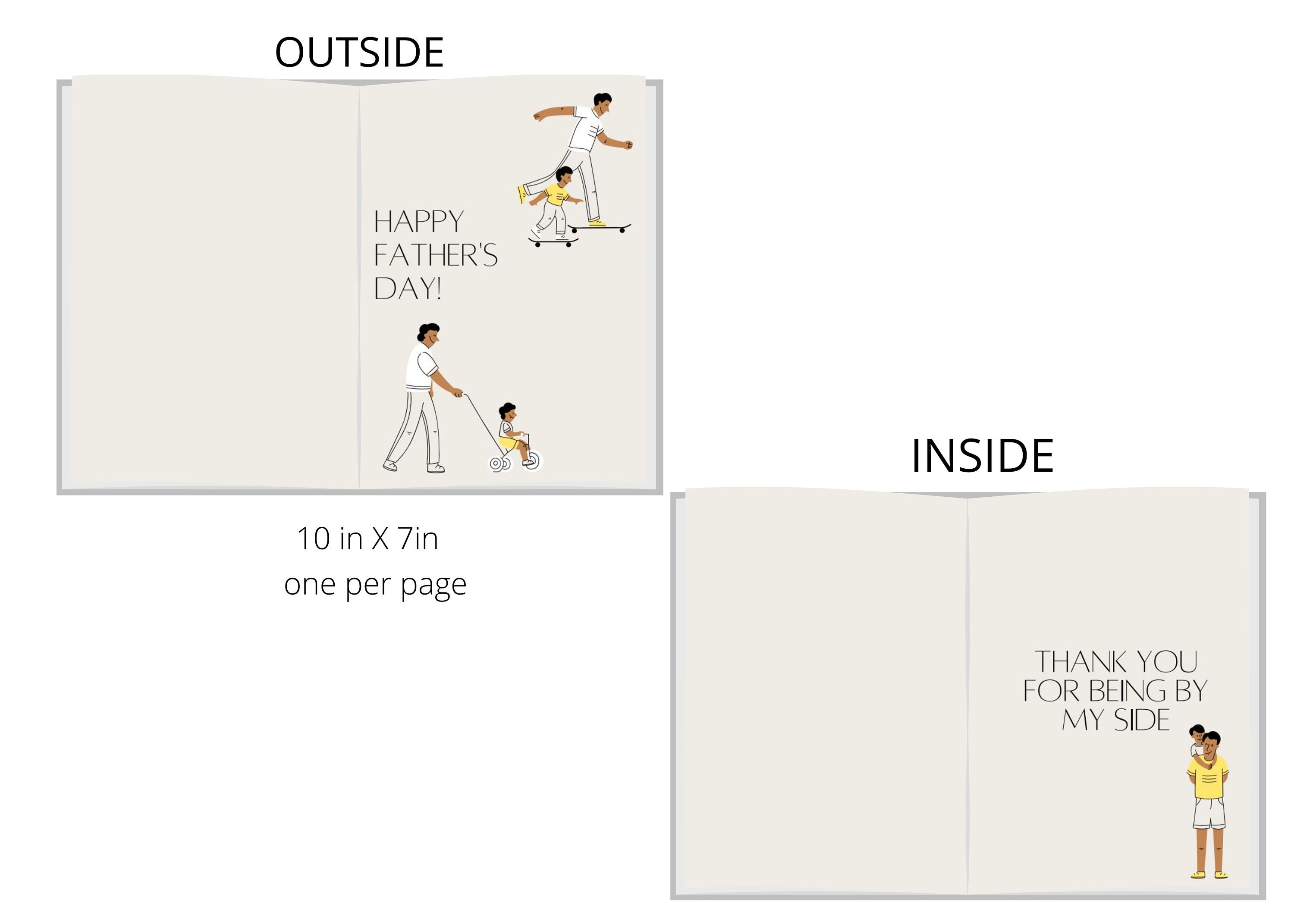 Happy Father's Day Foldable Card Template - Etsy