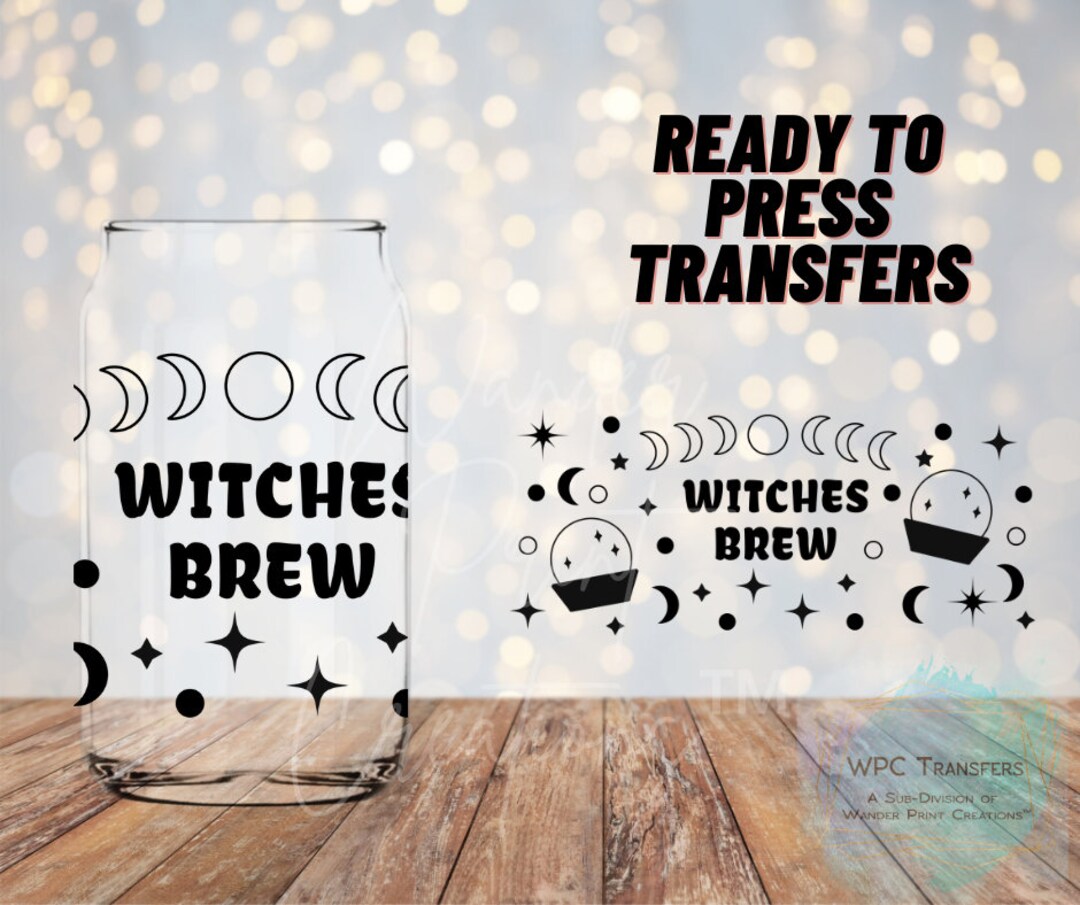 Witches Brew Sublimation Transfer Print Out , Glass Can Wrap for ...