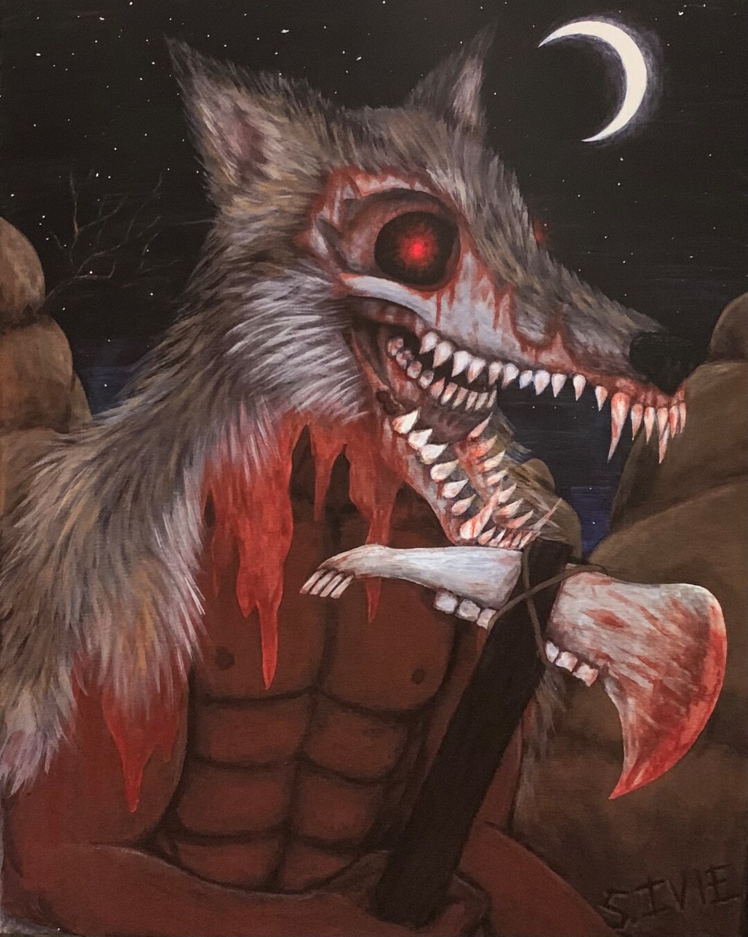 Skinwalker Painting 8x10 Print - Etsy