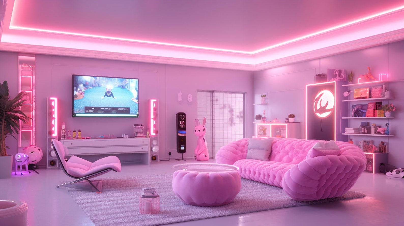 10 Vtube Virtual Background | Twitch Overlay - Neon Pink Pastel Room for Lady Streamer - Etsy