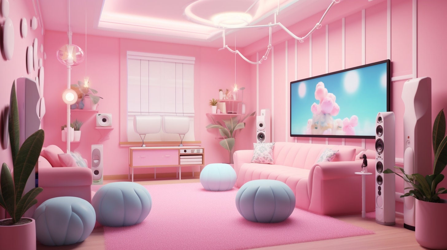 15 Vtube Virtual Background Twitch Overlay for Lady Streamer Minimalist Pastel Room - Etsy