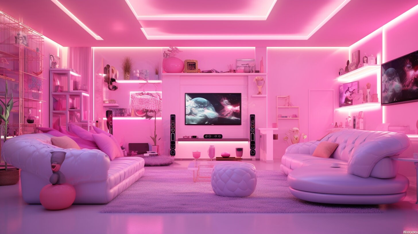 10 Vtube Virtual Background | Twitch Overlay - Neon Pink Pastel Room for Lady Streamer - Etsy