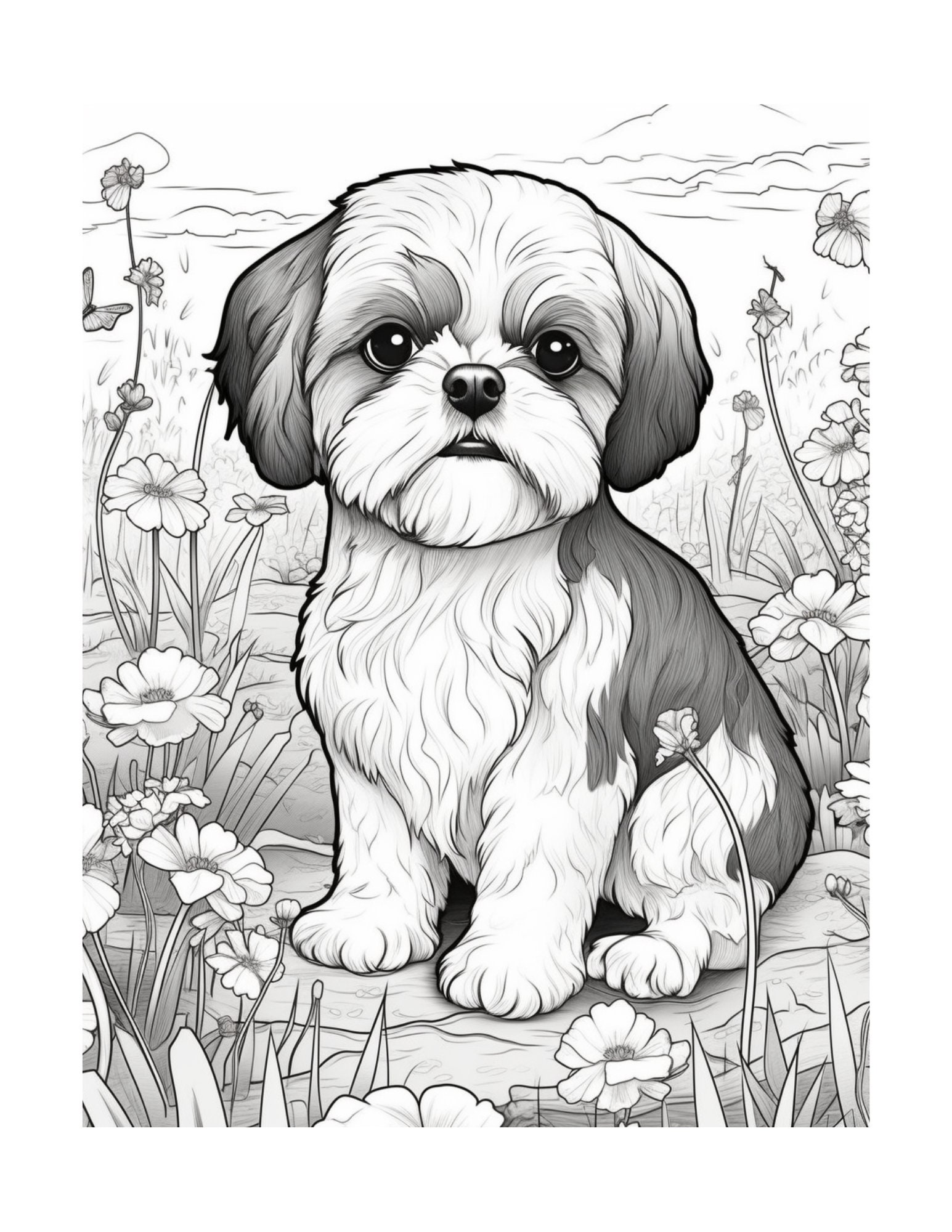 Shih Tzu Cuties - A Printable Coloring Book Filled With Adorable ...