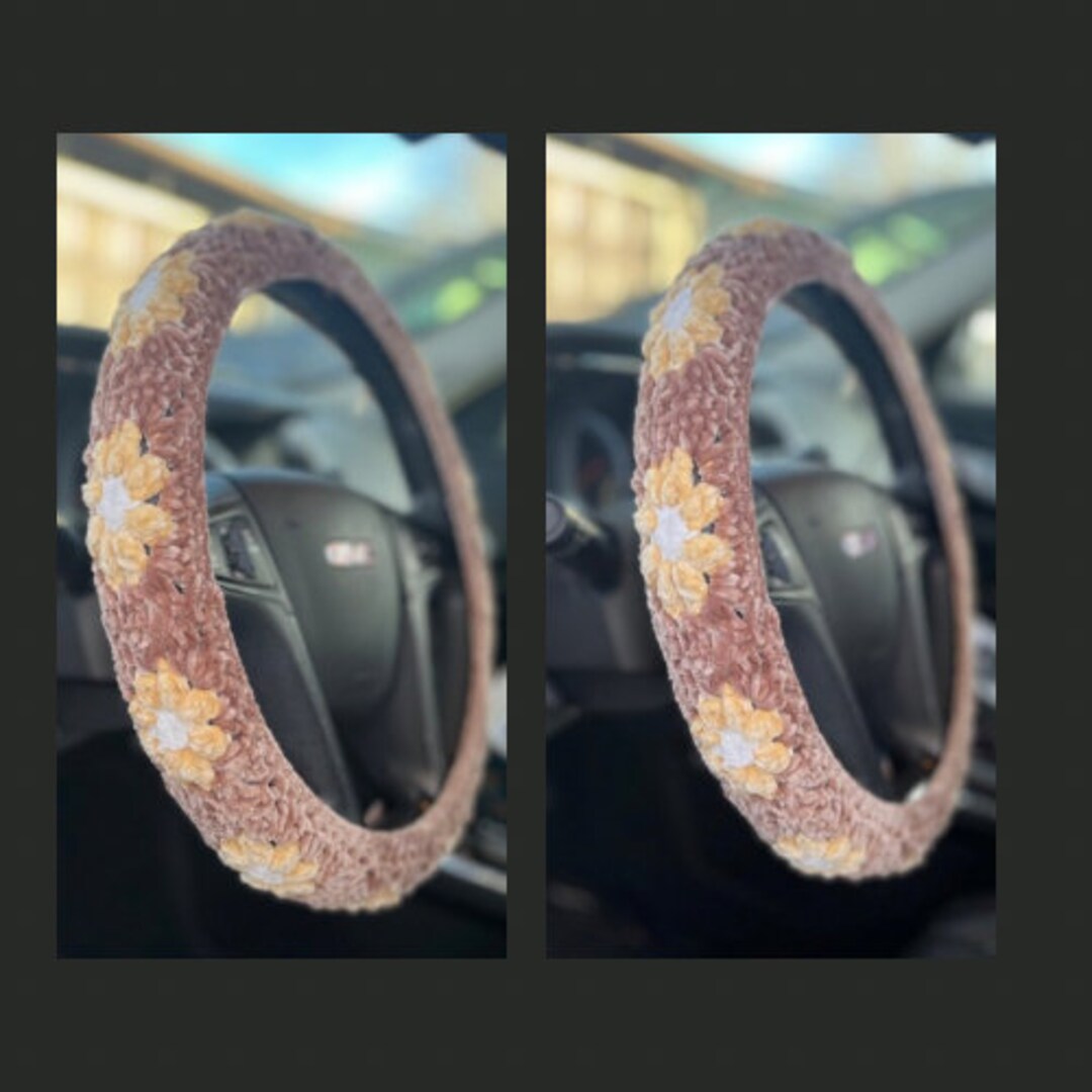 Velvet Floral Steering Wheel Cover, Car Accessories, Cute Wheel Cover ...