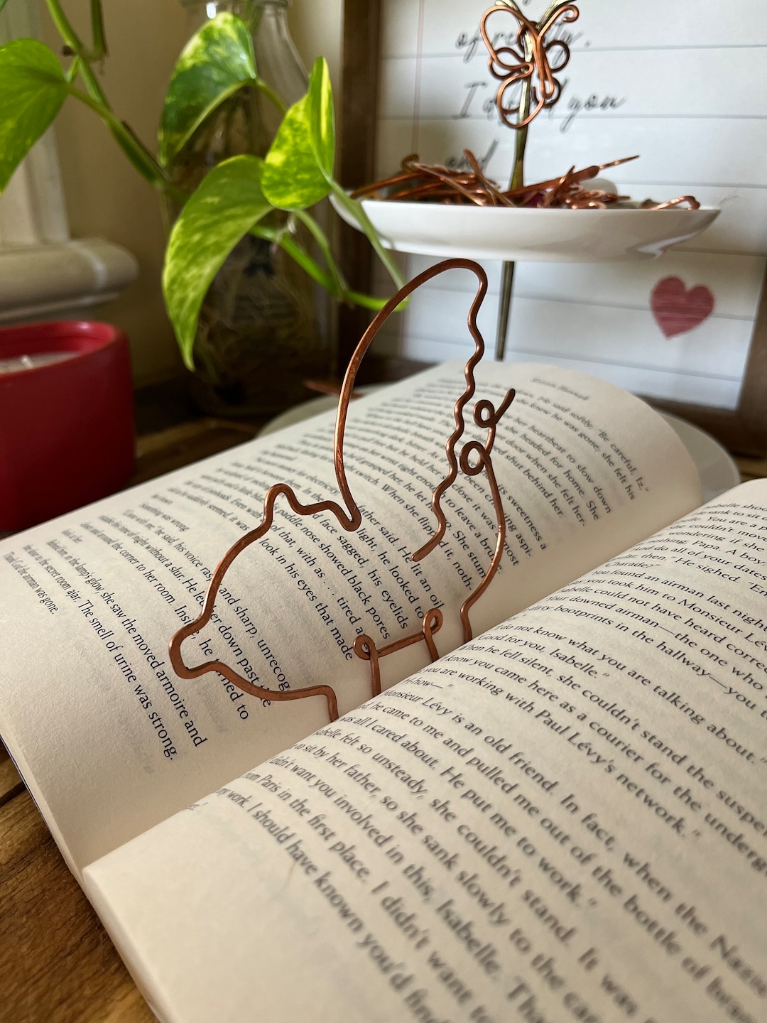 Pig Bookmark When Pigs Fly Bookmark Handmade Copper Wire Line Art ...