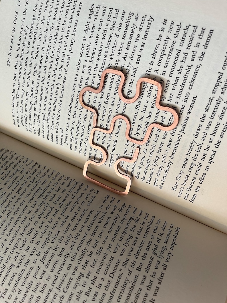 Copper Puzzle Handmade Bookmark: Book Lover Gift Reading Stationary - Etsy