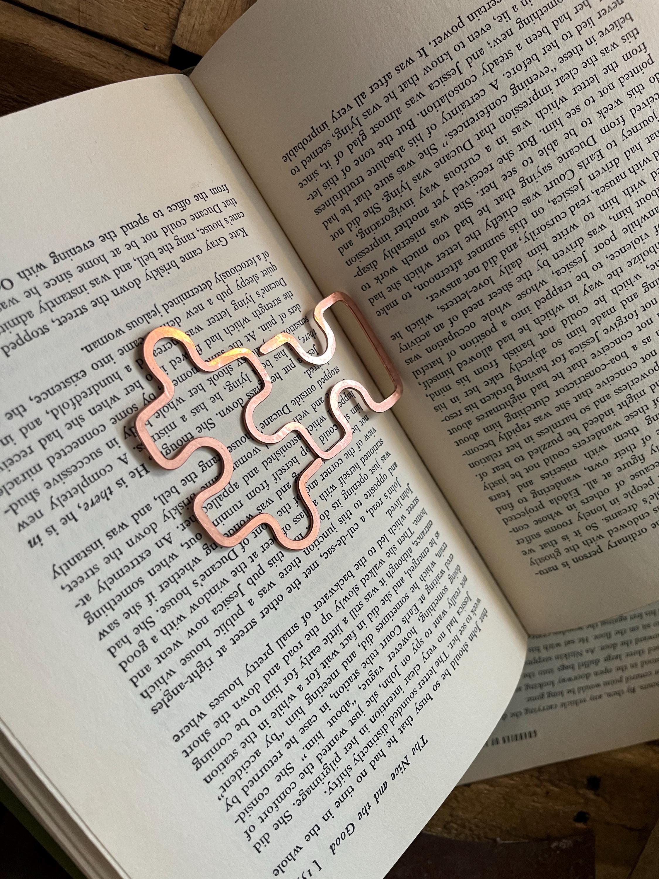 Copper Puzzle Handmade Bookmark: Book Lover Gift Reading Stationary - Etsy