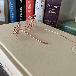 Flower Bookmark | Floral Book Hook | Handmade Copper Wire Line Art ...