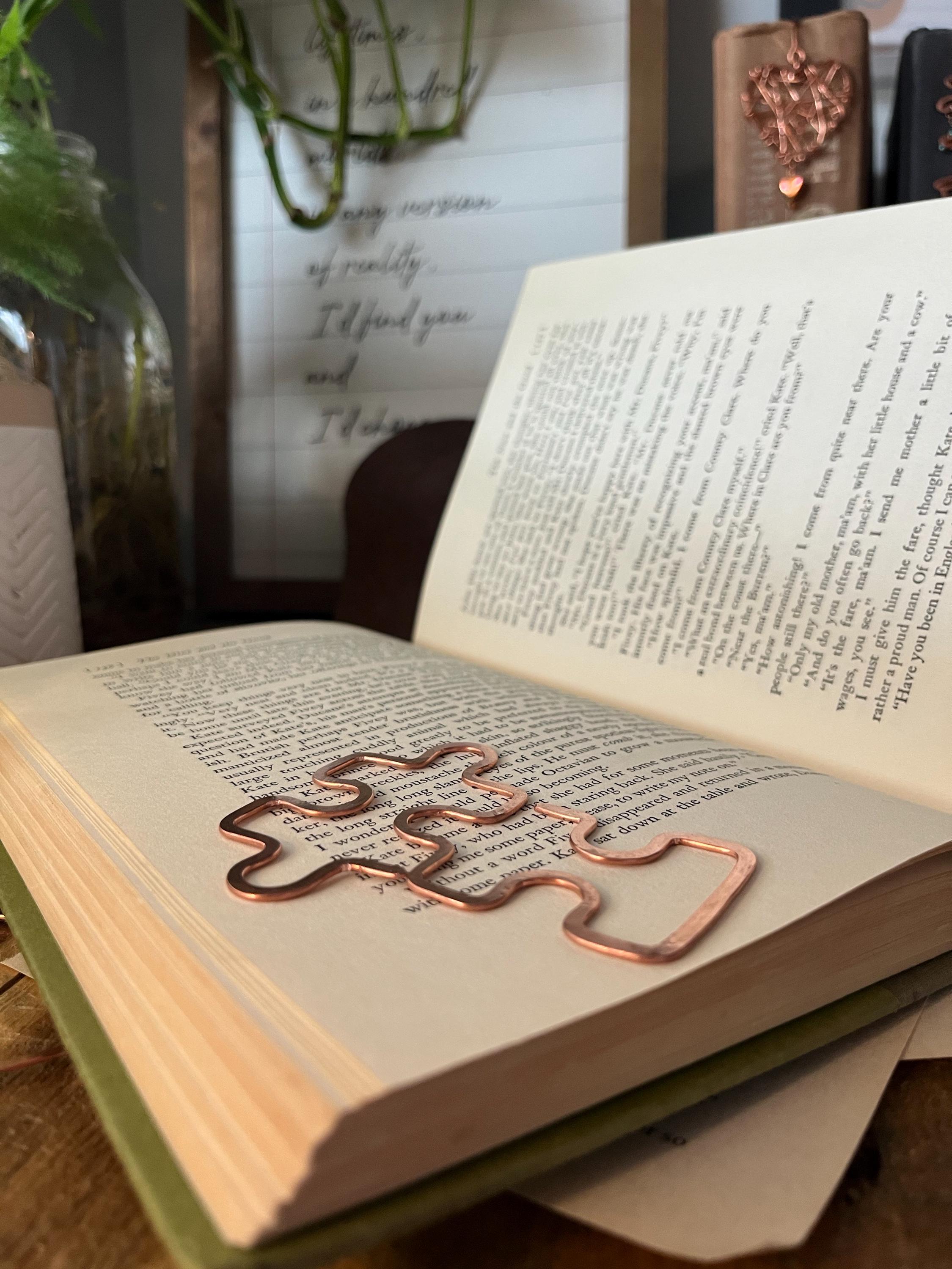 Copper Puzzle Handmade Bookmark: Book Lover Gift Reading Stationary - Etsy