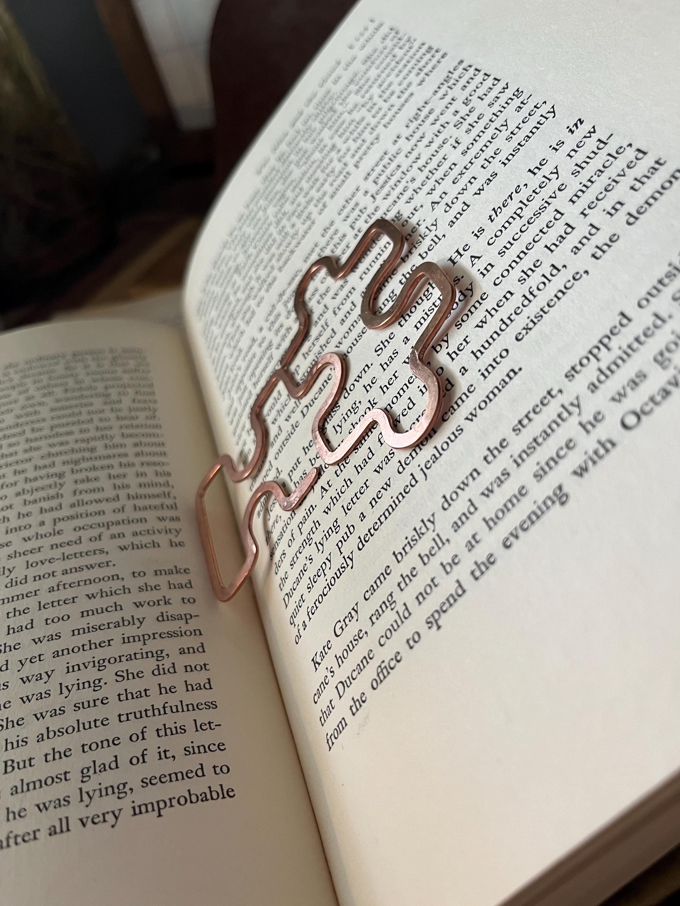 Copper Puzzle Handmade Bookmark: Book Lover Gift Reading Stationary - Etsy