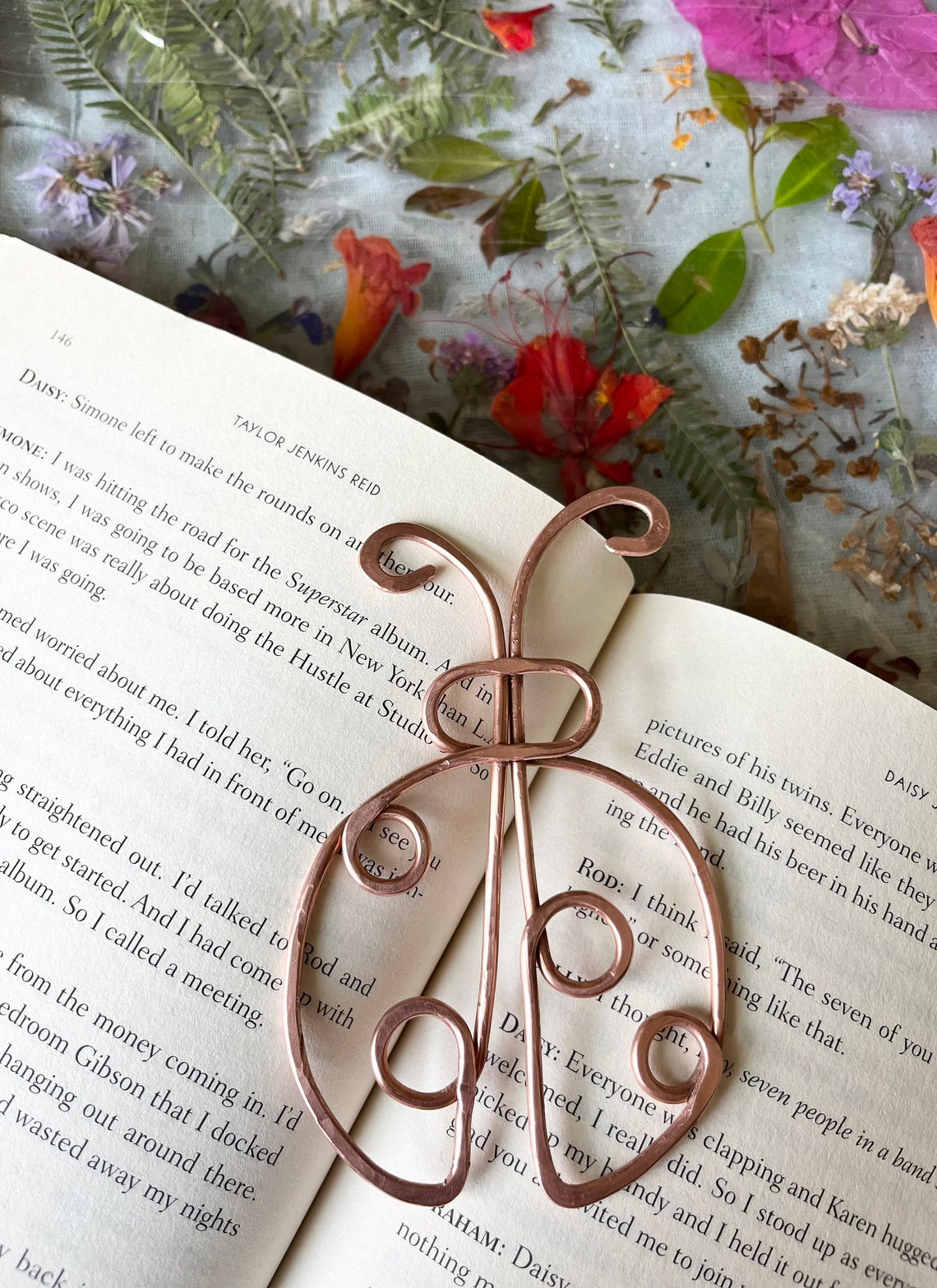 Ladybug Bookmark Handmade Copper Wire Line Art Lady - Etsy