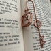 Heart Lock & Key Book Hook Bookmark Handmade Copper Wire Line Art Book ...