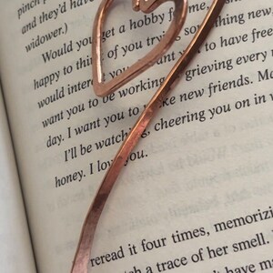 Heart Bookmark | Love Book Hook | Handmade Salvaged Copper Wire Line ...