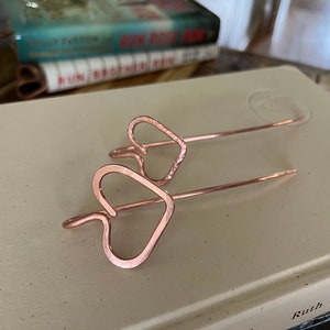 Heart Bookmark Love Book Hook Handmade Salvaged Copper Wire Line Art ...