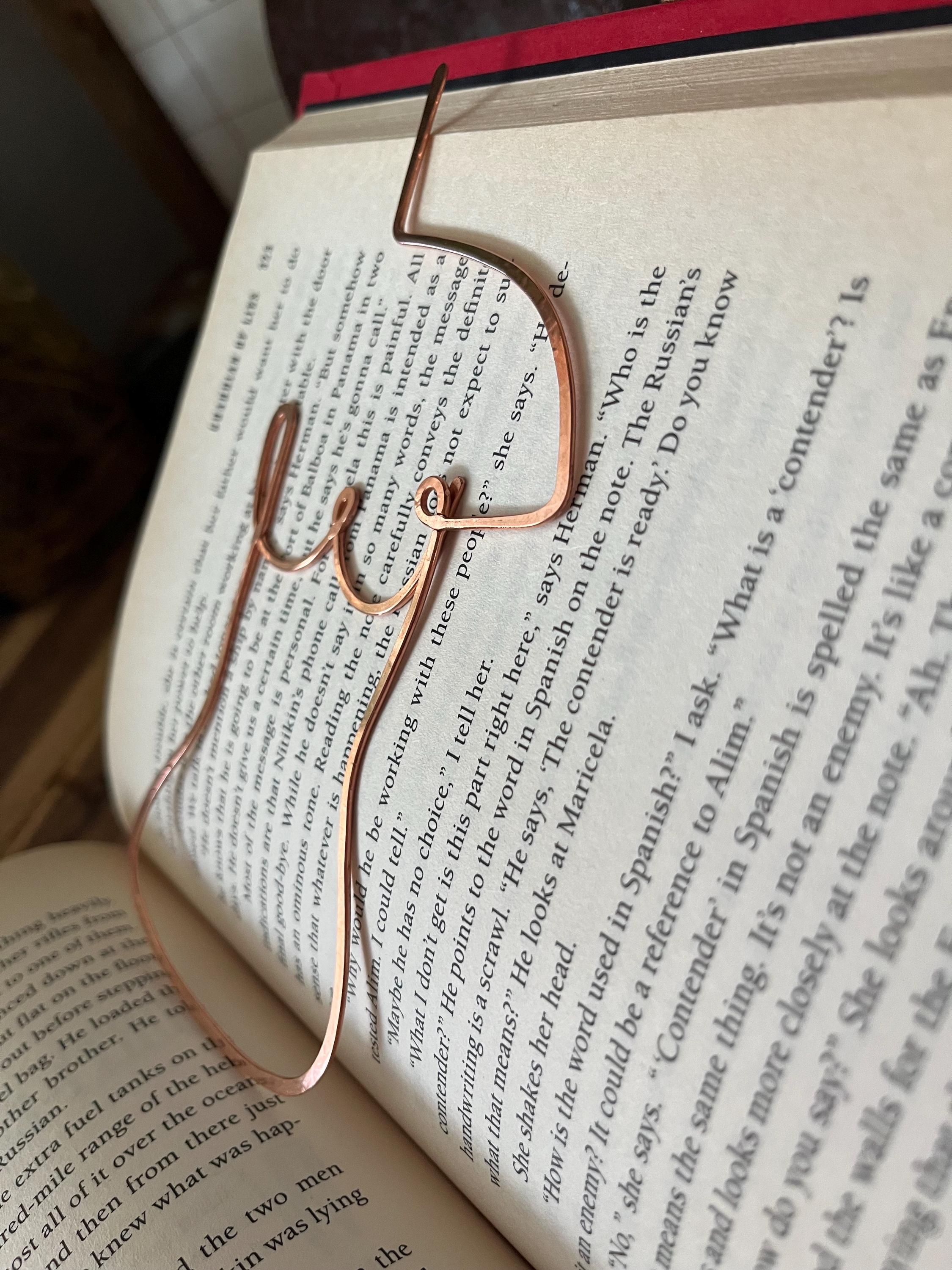 Copper Wire Handmade Bookmark: Body Silhouette Line Art Reading ...