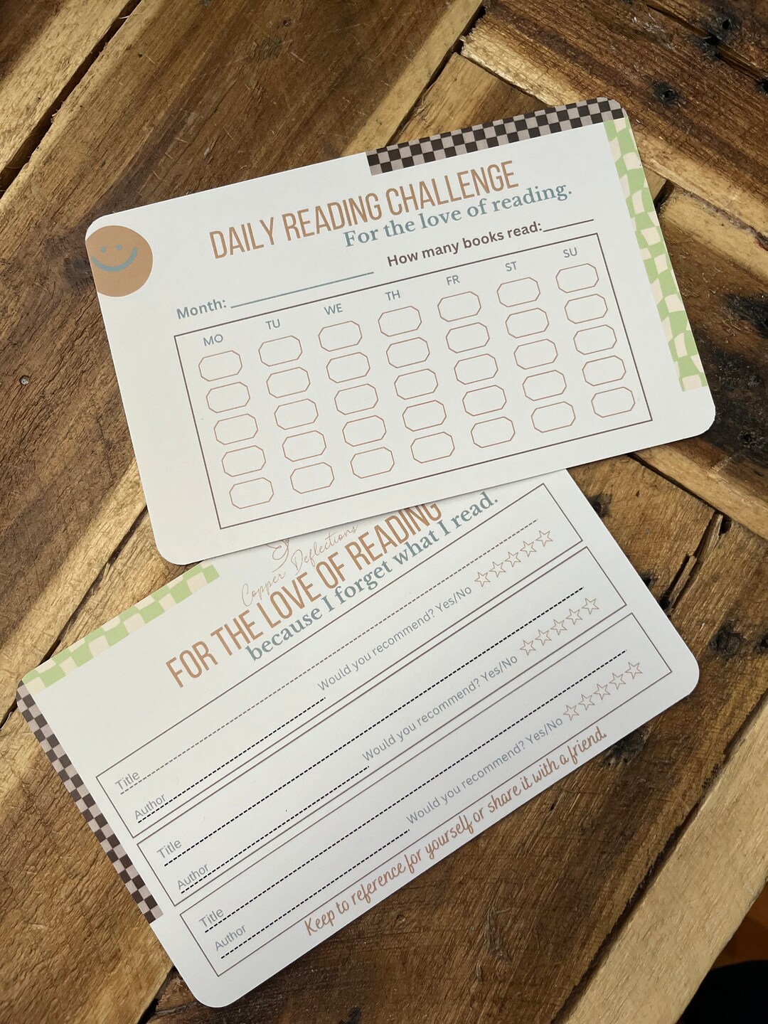 Book Review and Reading Challenge Card: Reading Journal Accessory - Etsy