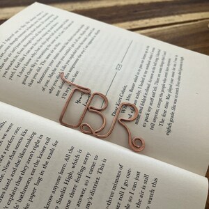 TBR Bookmark | Handmade Salvaged Copper Wire Line Art | Book Jewelry ...