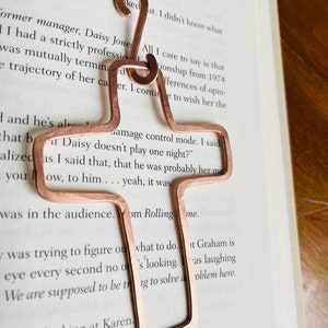 Cross Bookmark | Handmade Copper Bookmark | Wire Line Art | Bookworm ...