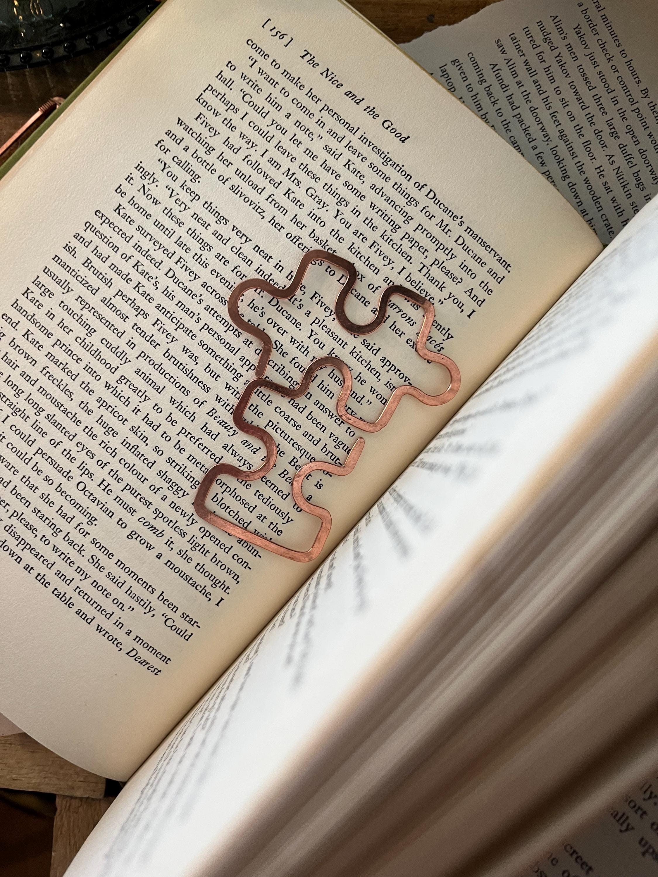 Copper Puzzle Handmade Bookmark: Book Lover Gift Reading Stationary - Etsy