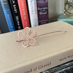 Flower Bookmark | Floral Book Hook | Handmade Copper Wire Line Art ...