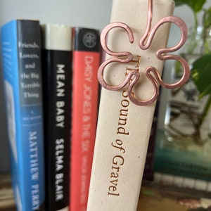 Flower Bookmark | Floral Book Hook | Handmade Copper Wire Line Art ...