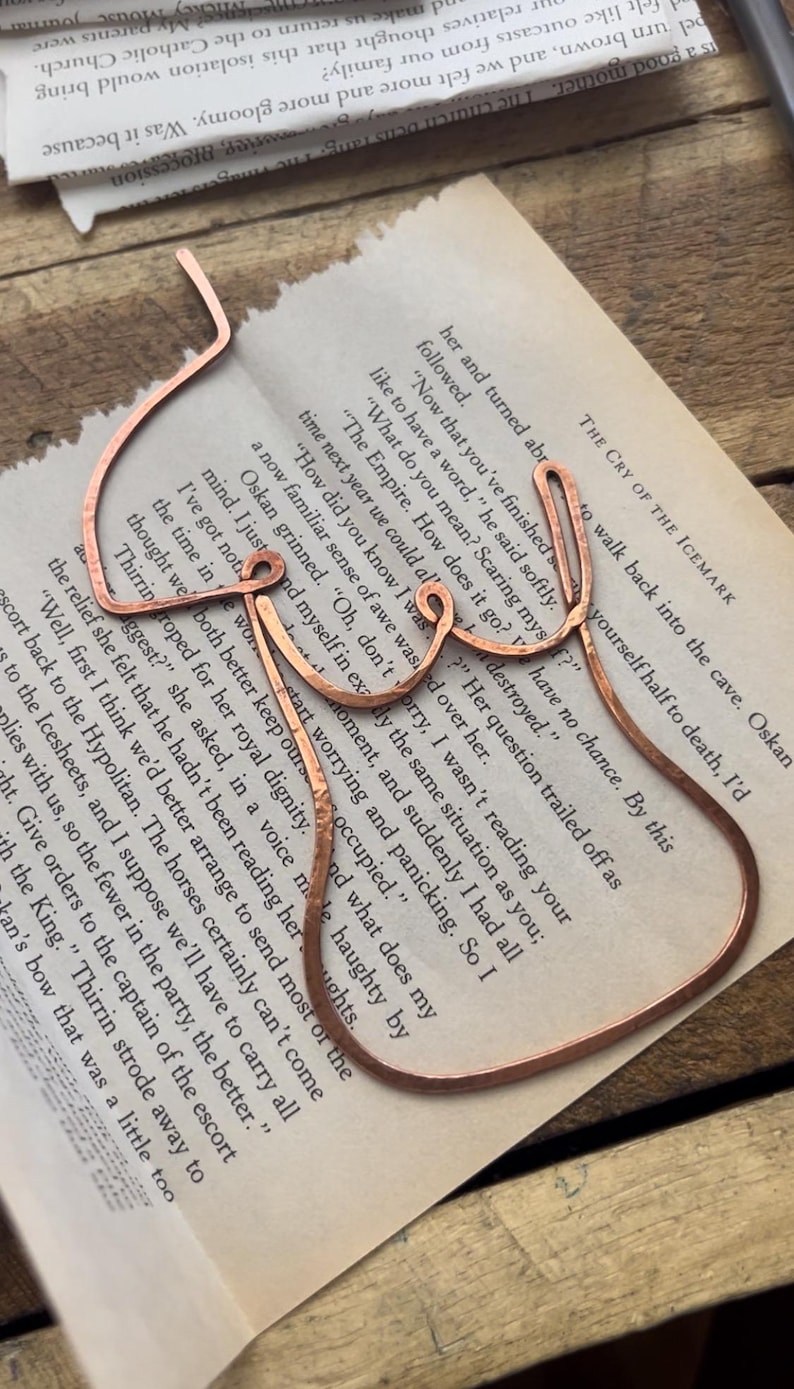 Copper Wire Handmade Bookmark: Body Silhouette Line Art Reading ...