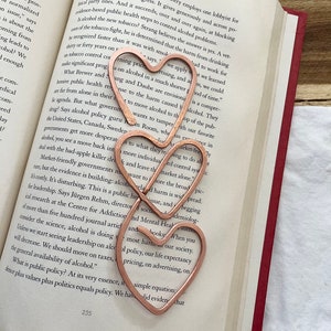 Copper Infinity Heart Handmade Bookmark: Book Lover Gift Book Jewelry ...