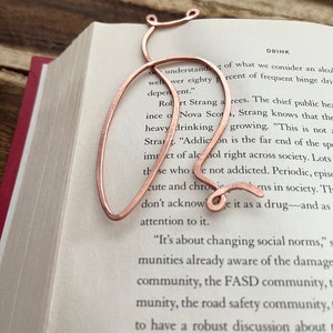 Owl Bookmark | Handmade Salvaged Copper Wire Line Art | Reading ...