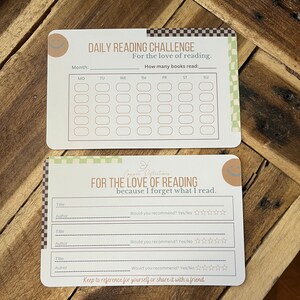 Book Review and Reading Challenge Card: Reading Journal Accessory - Etsy