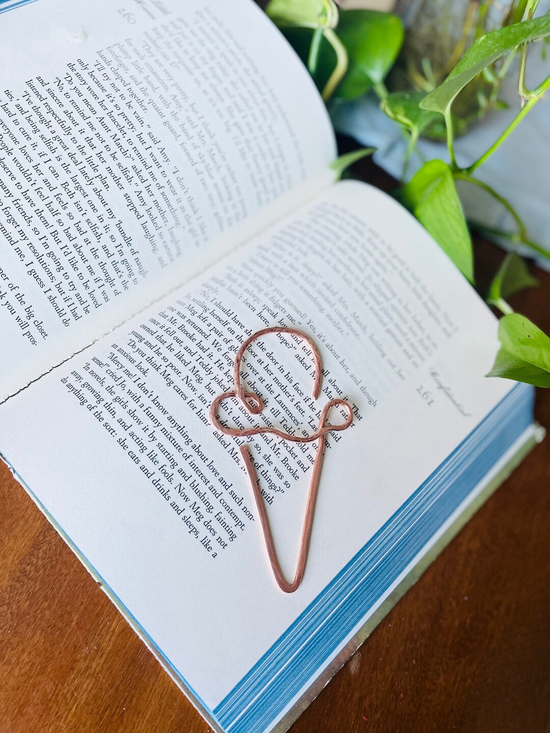 Ice Cream Cone Bookmark Handmade Copper Wire Line Art Book Jewelry ...