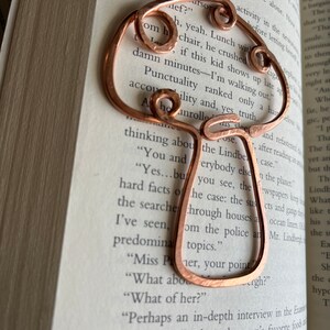 Mushroom Bookmark | Handmade Copper Bookmark | Wire Line Art | Bookworm ...
