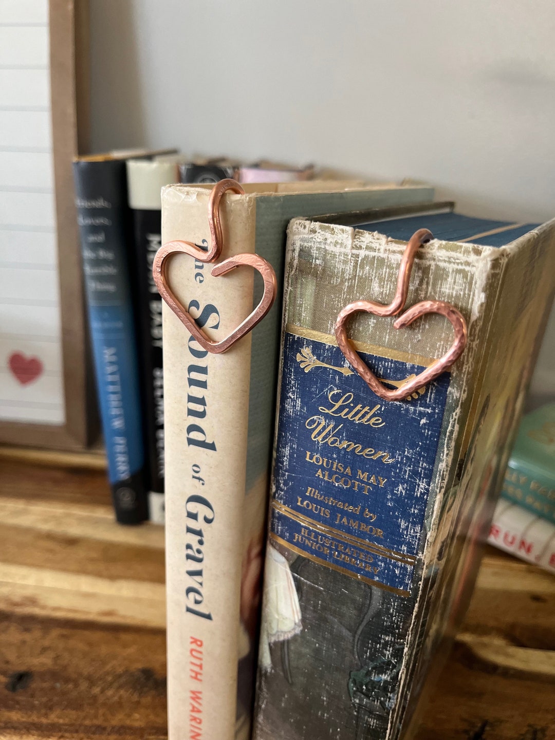 Heart Bookmark | Love Book Hook | Handmade Salvaged Copper Wire Line ...