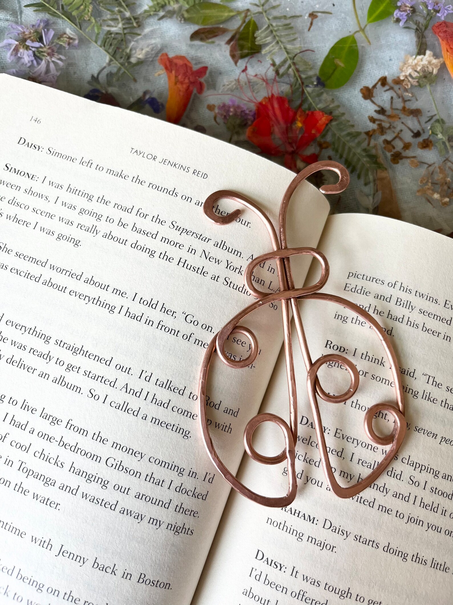 Ladybug Bookmark Handmade Copper Wire Line Art Lady - Etsy